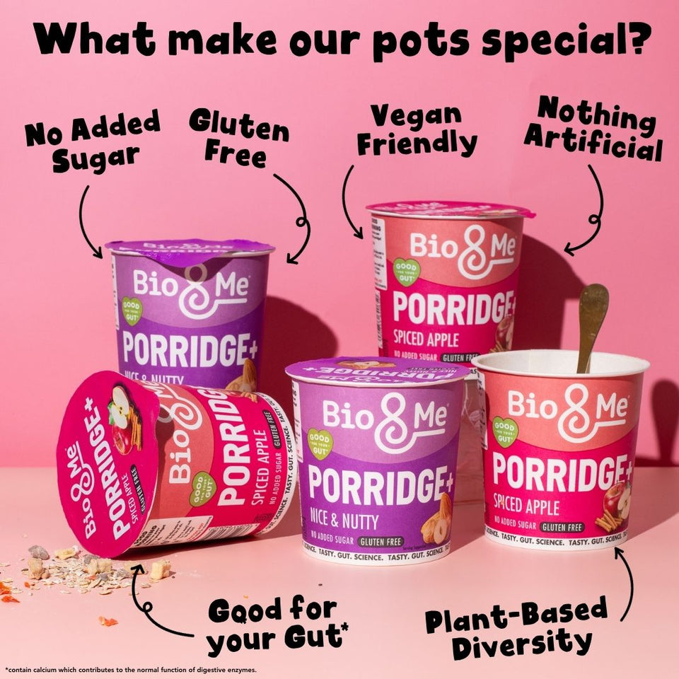 8-PACK BUNDLE - SPICED APPLE GLUTEN FREE PORRIDGE POTS (8X58g) – Bio&Me
